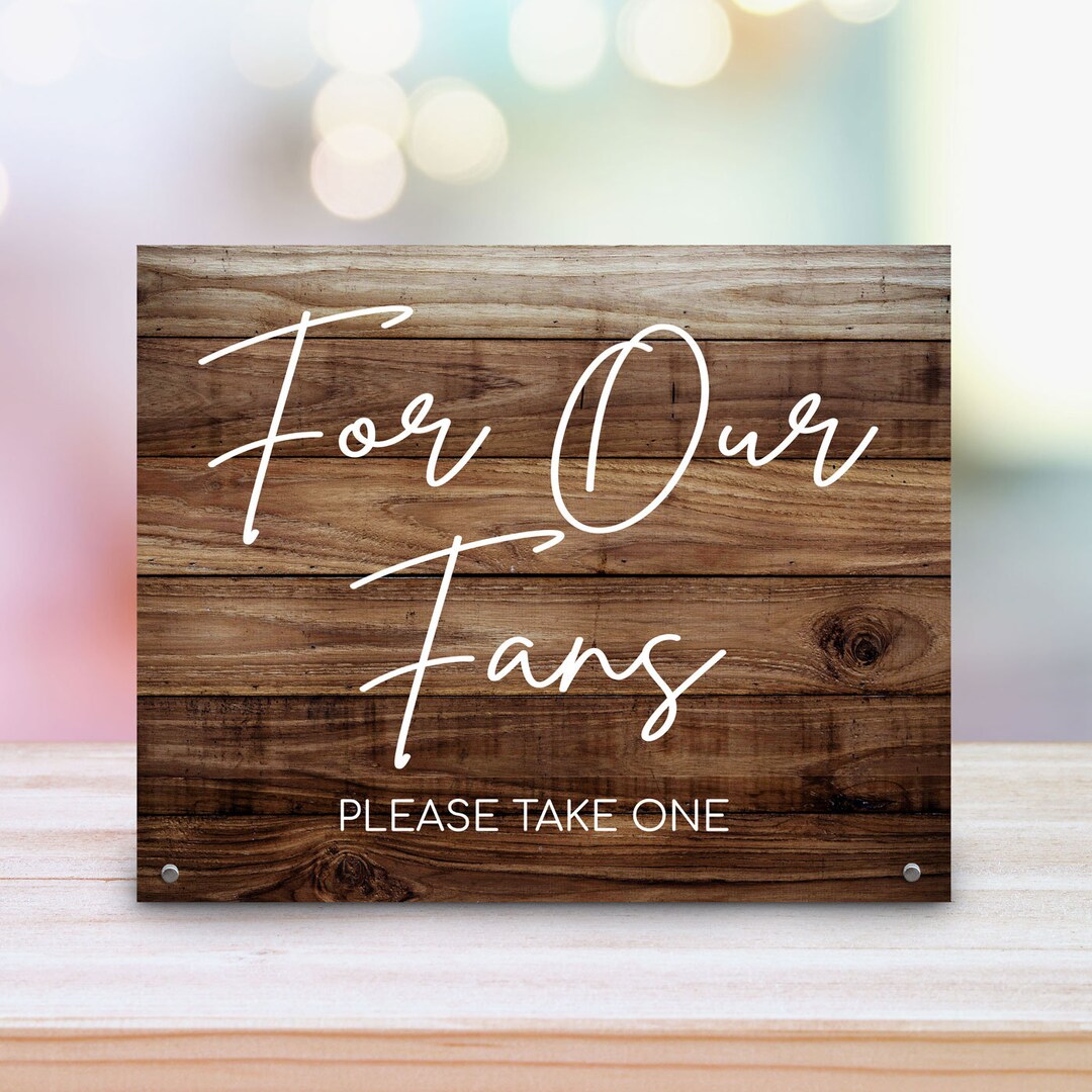 Fans Wedding Sign Take A Fan Wedding Sign 8x10 Metal Wedding Decor ...