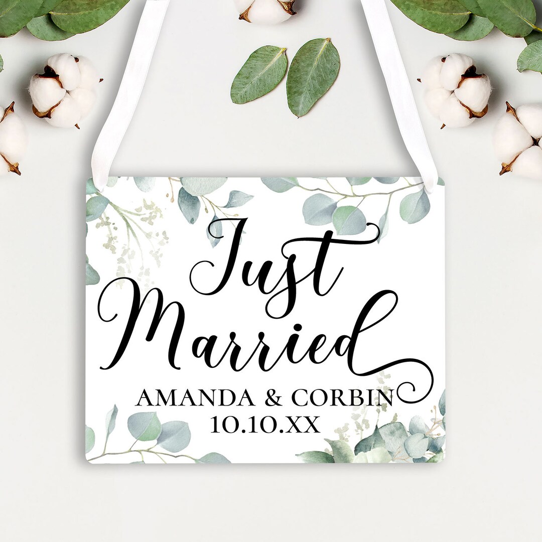 Just Married Wedding Photo Prop Sign Newlywed Eloped Photo Prop Sign ...
