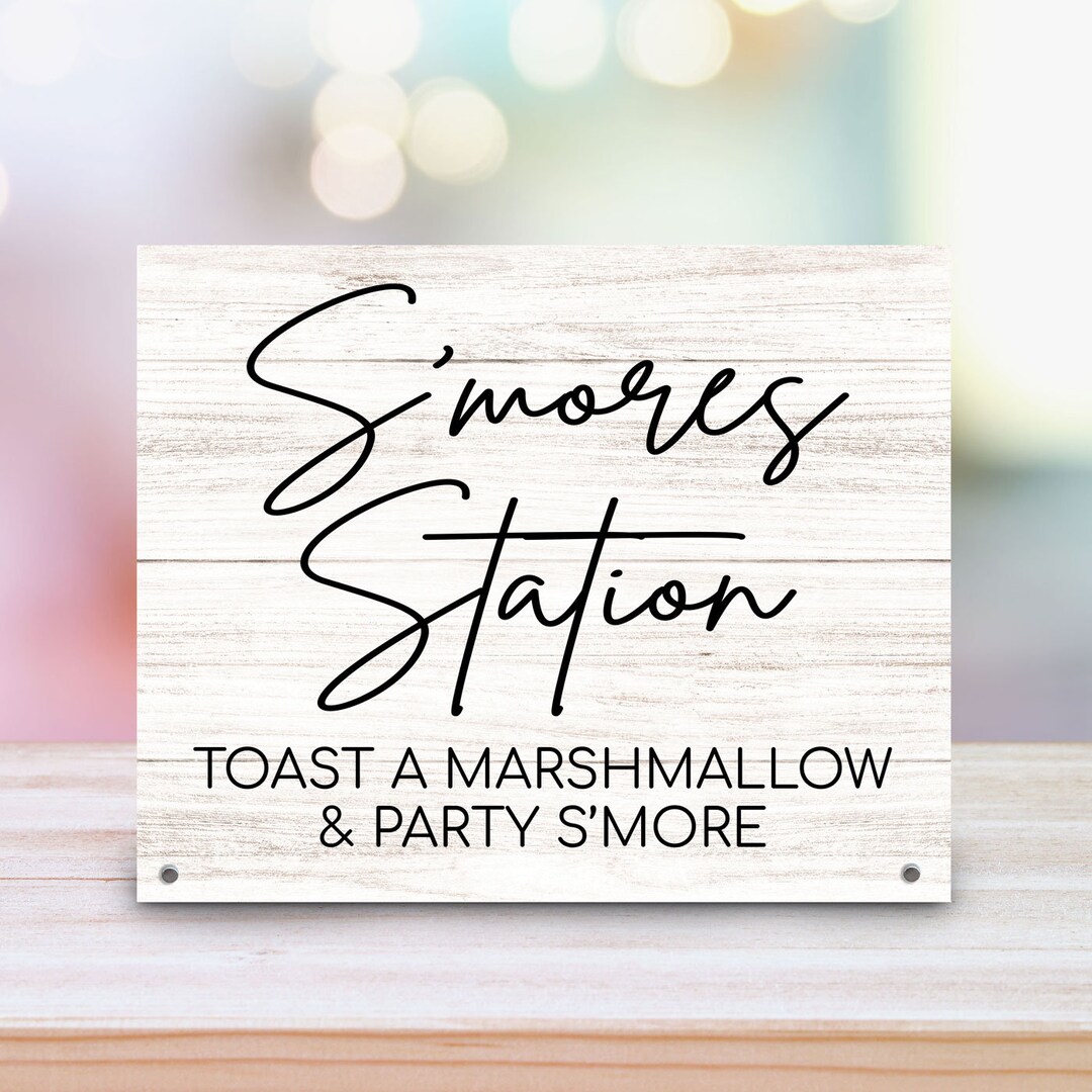 Smores Station Party Sign S'mores Station Wedding Sign 8x10 Metal ...
