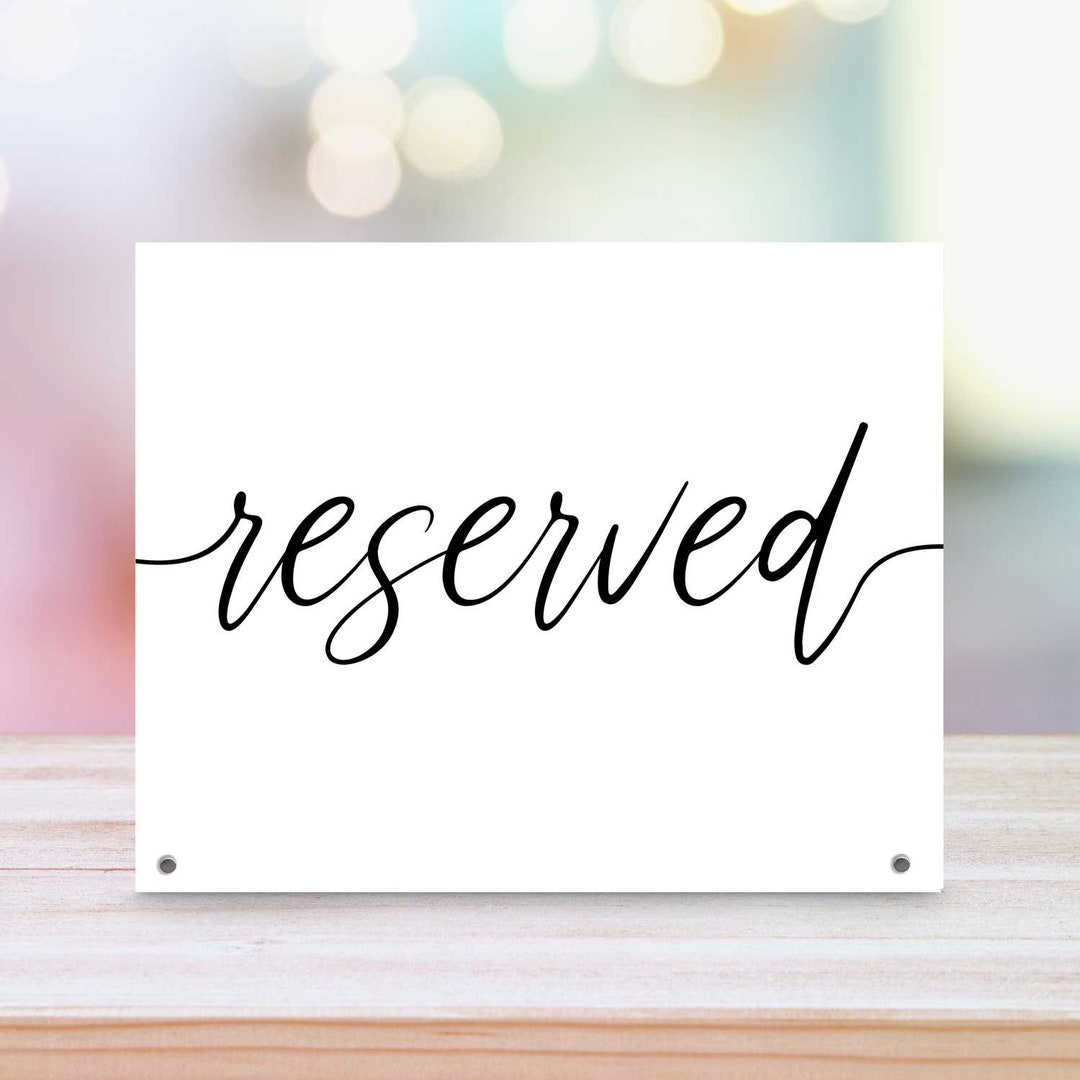Reserved Wedding Sign 8x10 Metal Wedding Decor Table Sign Reserved ...