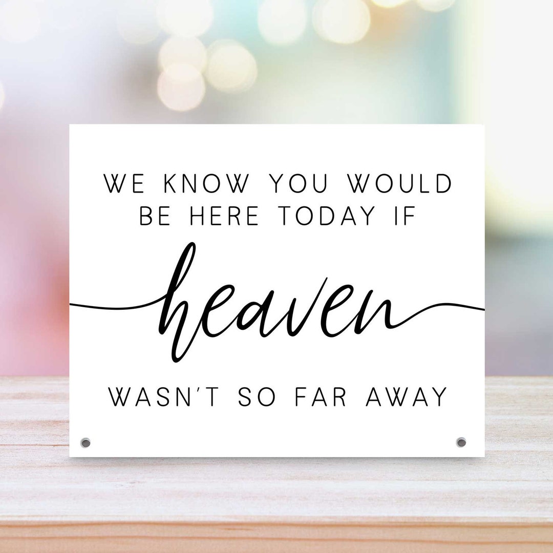 Memorial Wedding Sign Heaven Wedding Sign 8x10 Metal Wedding Decor ...