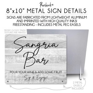 Sangria Bar Party Sign Sangria Station Wedding Sign 8x10 Metal Wedding ...