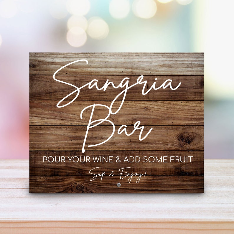 Sangria Bar Party Sign Sangria Station Wedding Sign 8x10 - Etsy