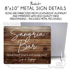 Sangria Bar Party Sign Sangria Station Wedding Sign 8x10 Metal Wedding ...