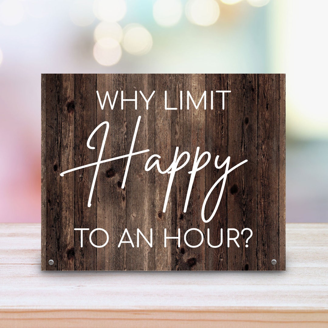 Funny Happy Hour Bar Wedding Sign Personalized 8x10 Metal Wedding Sign ...