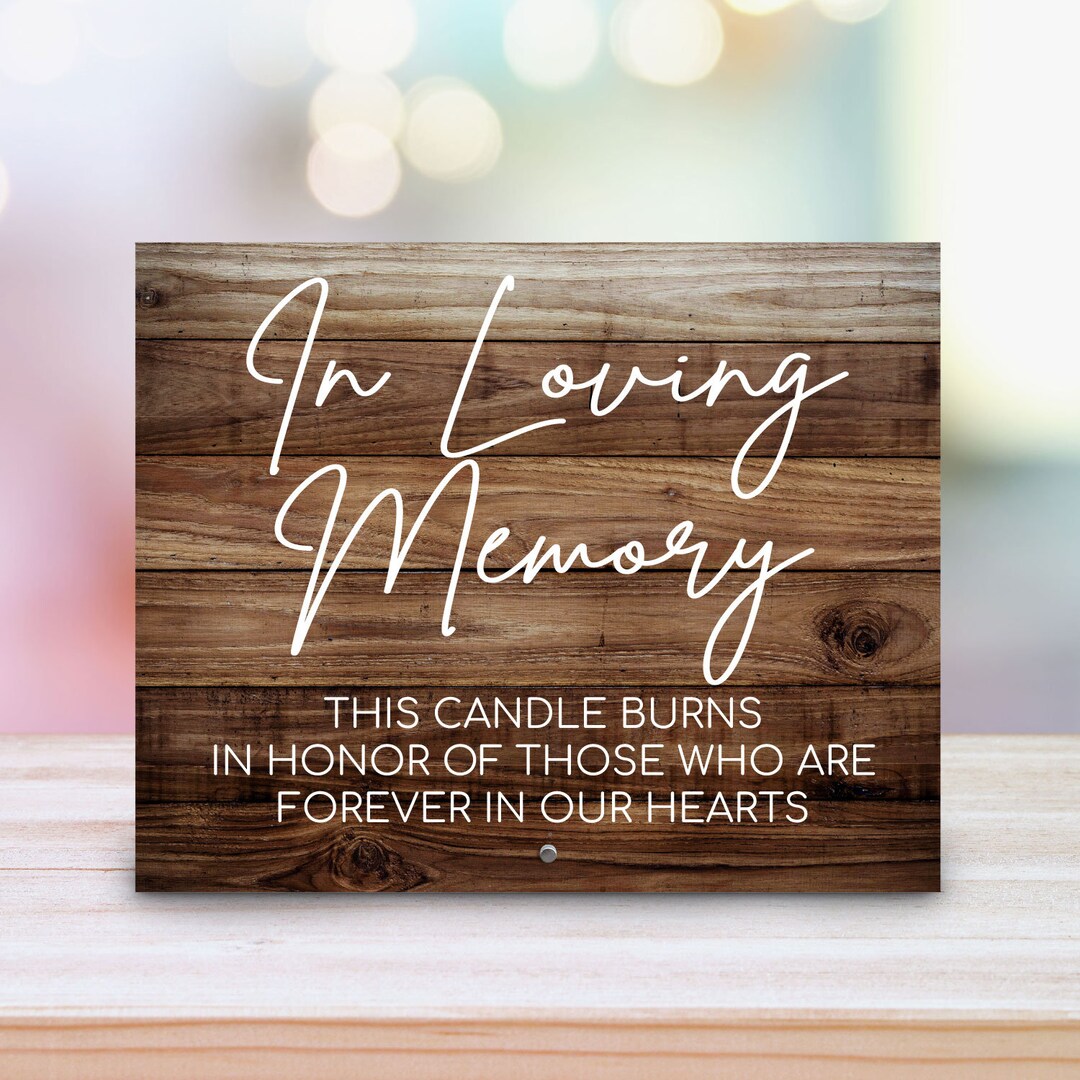 Memorial Candle Wedding Sign Memorial Wedding Sign 8x10 - Etsy