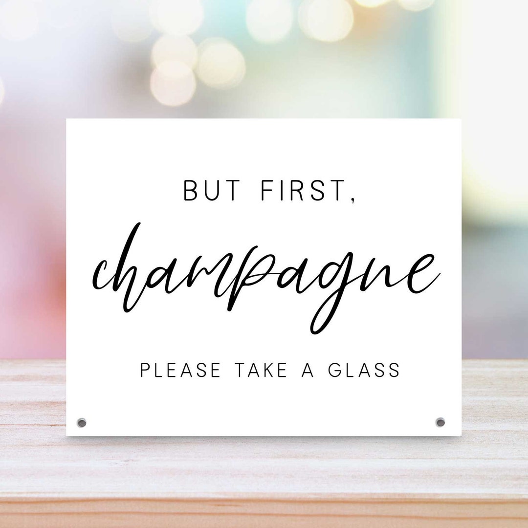Champagne Toast Wedding Sign 8x10 Metal Wedding Bar Decor Table Sign ...
