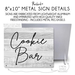 Cookie Bar Wedding Sign Cookie Bar Party Sign 8x10 Metal Wedding Decor ...