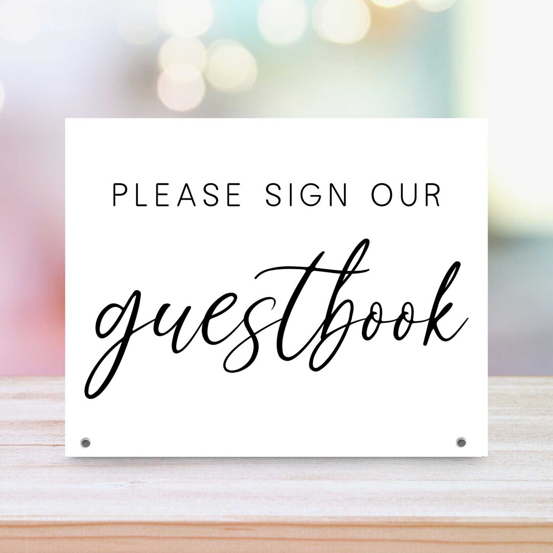 Sign Our Guestbook Table Sign 8x10 Metal Wedding Decor Table Sign Guest ...