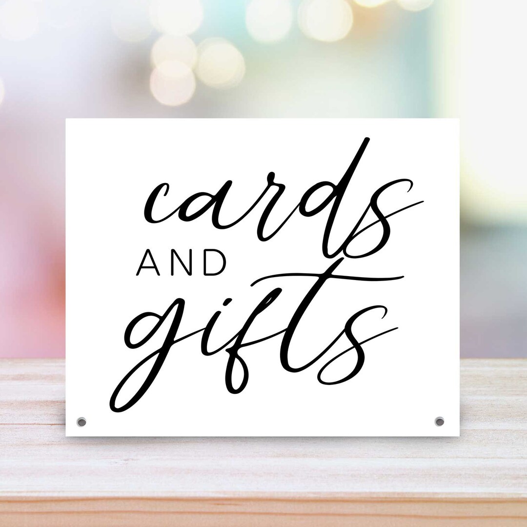 Cards & Gifts Table Sign 8x10 Metal Wedding Decor Table Sign Wedding ...