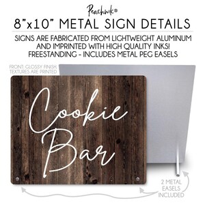 Cookie Bar Wedding Sign Cookie Bar Party Sign 8x10 Metal Wedding Decor ...