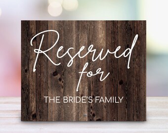 Reserved Wedding Sign Personalized 8x10 Wedding Sign - Etsy