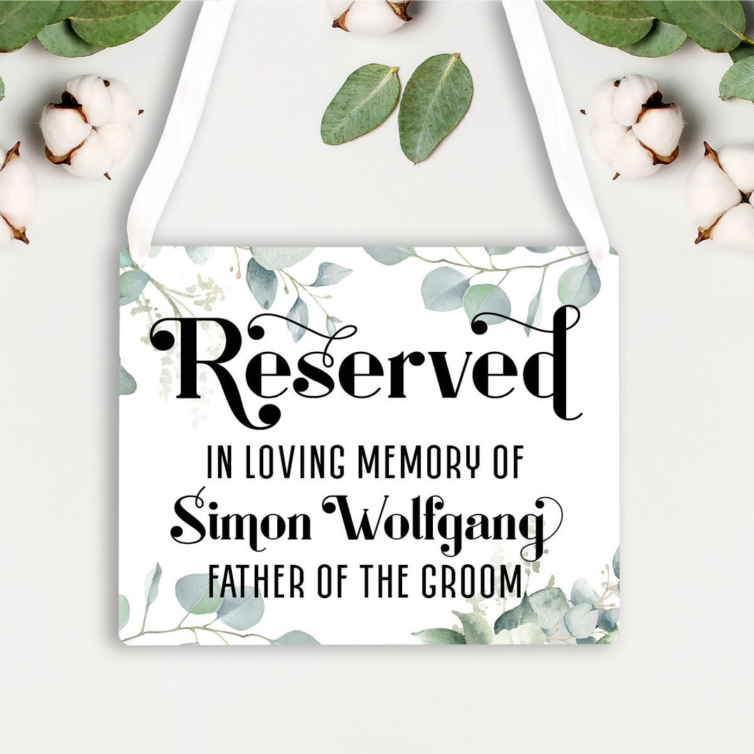 Reserved Wedding Sign Personalized 8x10 Wedding Sign Memorial Wedding ...