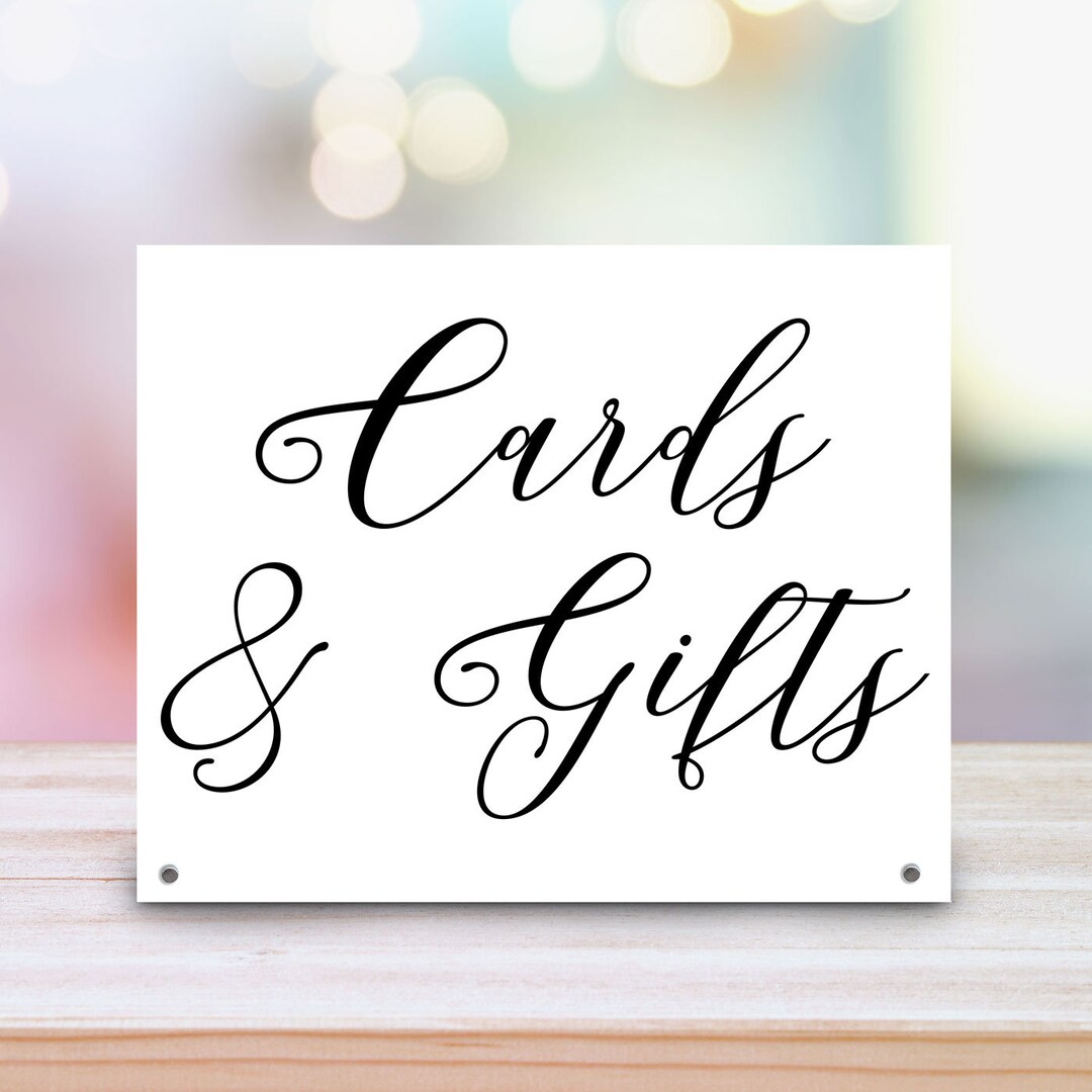 Cards & Gifts Table Event Sign Formal Script Metal Wedding Sign Wedding ...