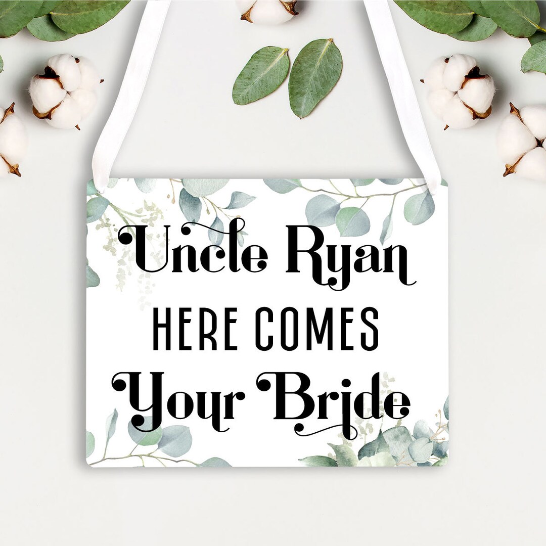 Here Comes Your Bride Wedding Sign Ring Bearer Sign Flower Girl Here ...