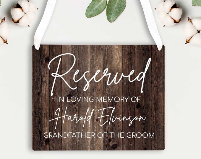 Reserved in Loving Memory Sign-wood Sign-in Loving Memory Sign-reserved ...