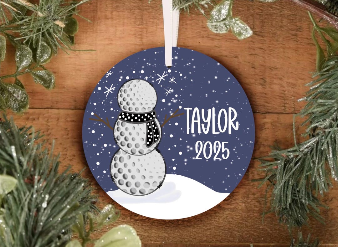 Golf Snowman Christmas Ornament – Holiday Golfing Ornament ...