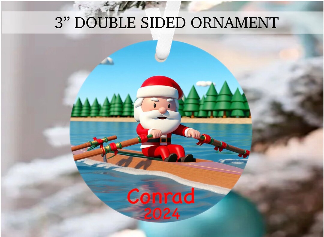 Personalized Santa Crew Rowing Christmas Ornament Rowing Christmas ...