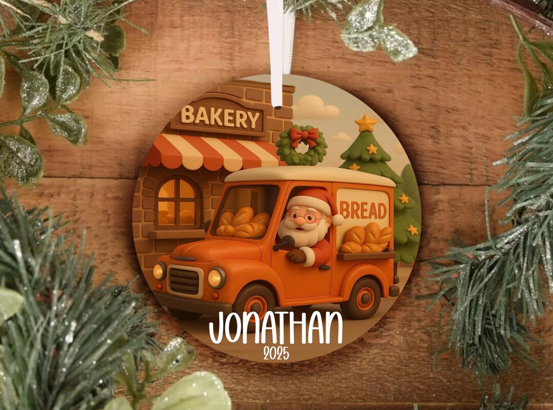 Bread Delivery Driver Christmas Ornament – Holiday Bakery Worker ...