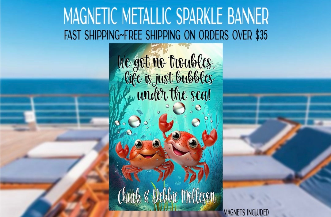 Cruise Magnet Crab Partners Sign Banner Flag, Cruise Door Decoration ...