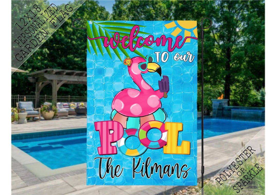 Welcome to Our Pool Flag, Pool House Flag, Pool Garden Flag, Pool Decor ...
