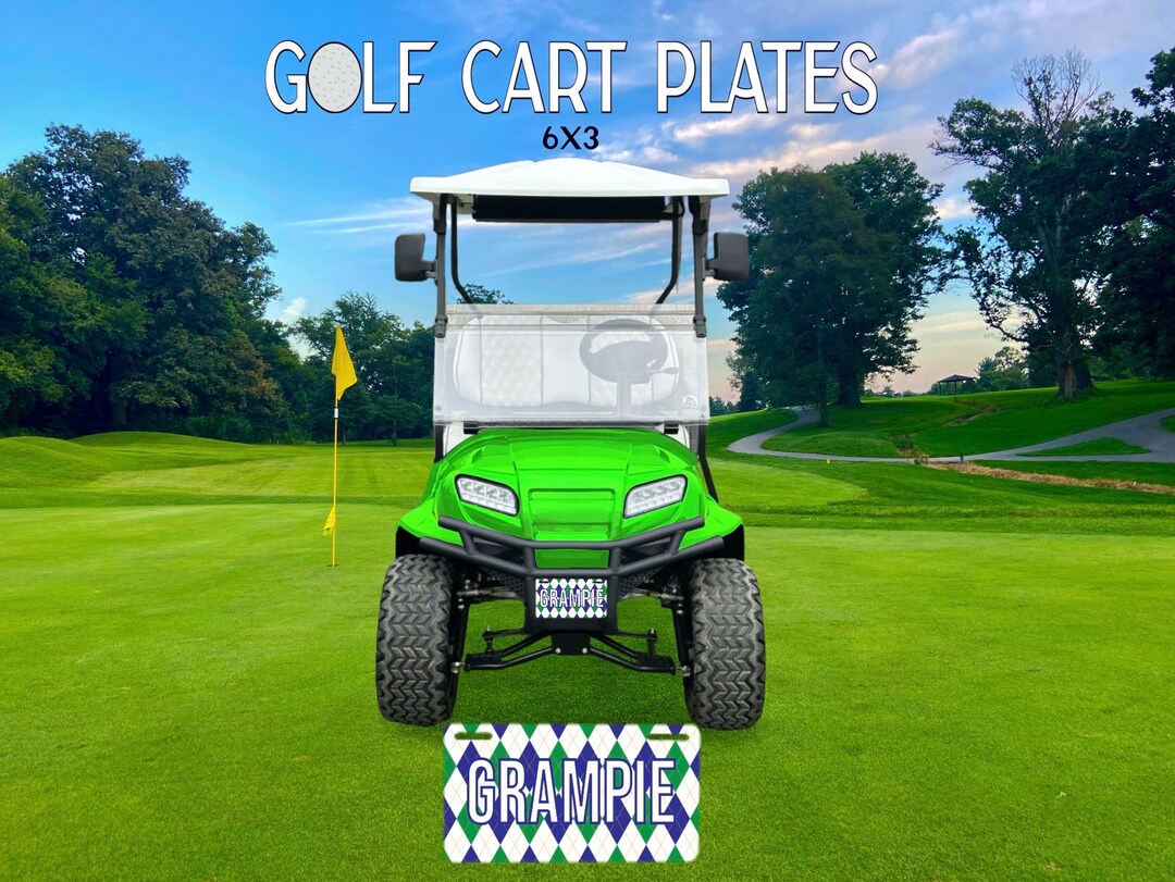 Plaid Golf Plate, Golf Cart Mini License Plate, Custom Golf Cart ...