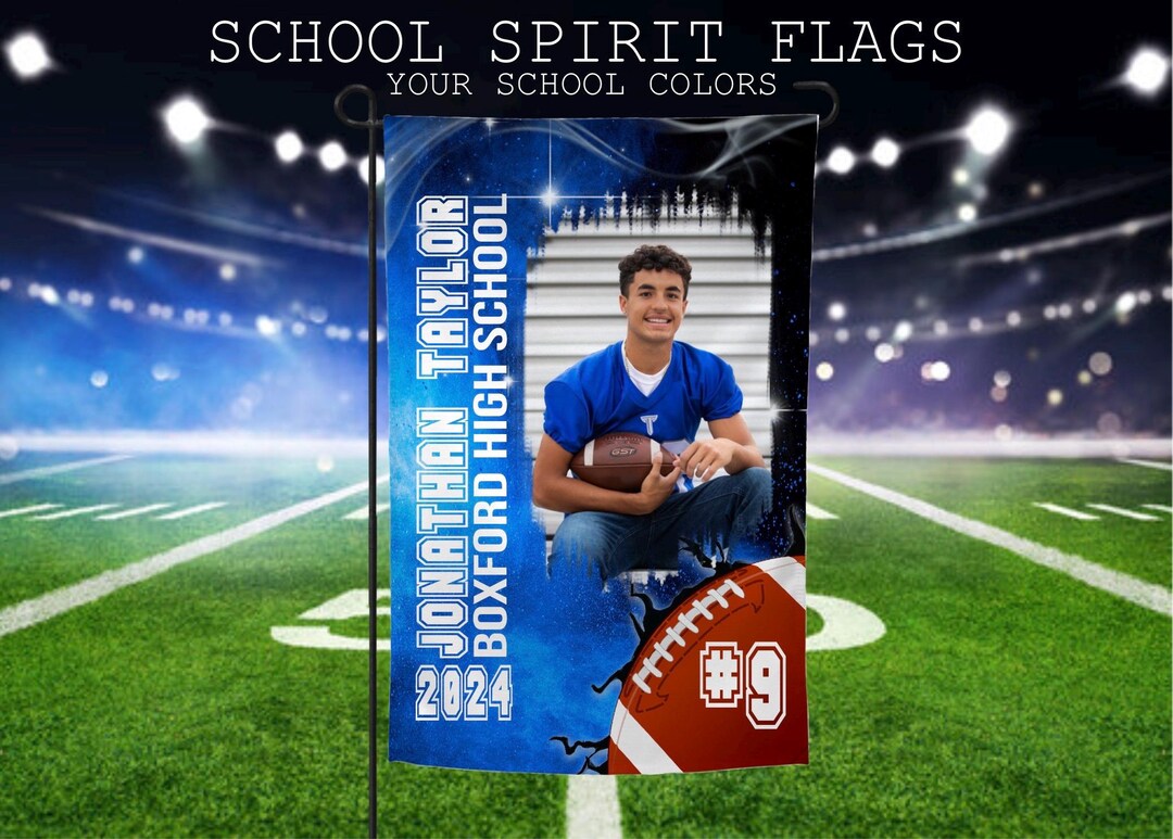 Personalized Senior Football Garden Flag: Varsity Sports Photo Yard ...