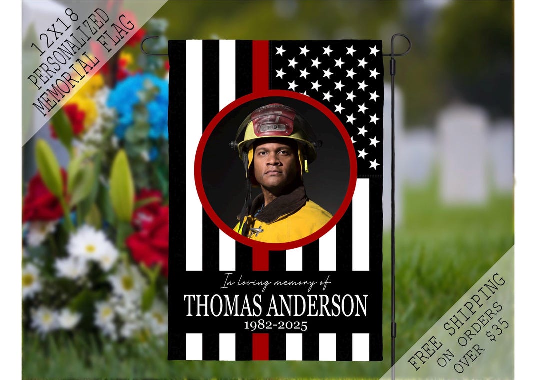 Fire Fighter Memorial Garden Flag, Fireman Memorial Flag, Police ...