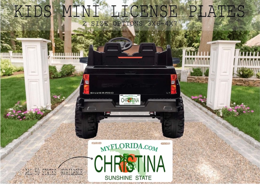 Personalized State Mini License Plate: Kids Car, Bike, Power Wheel ...