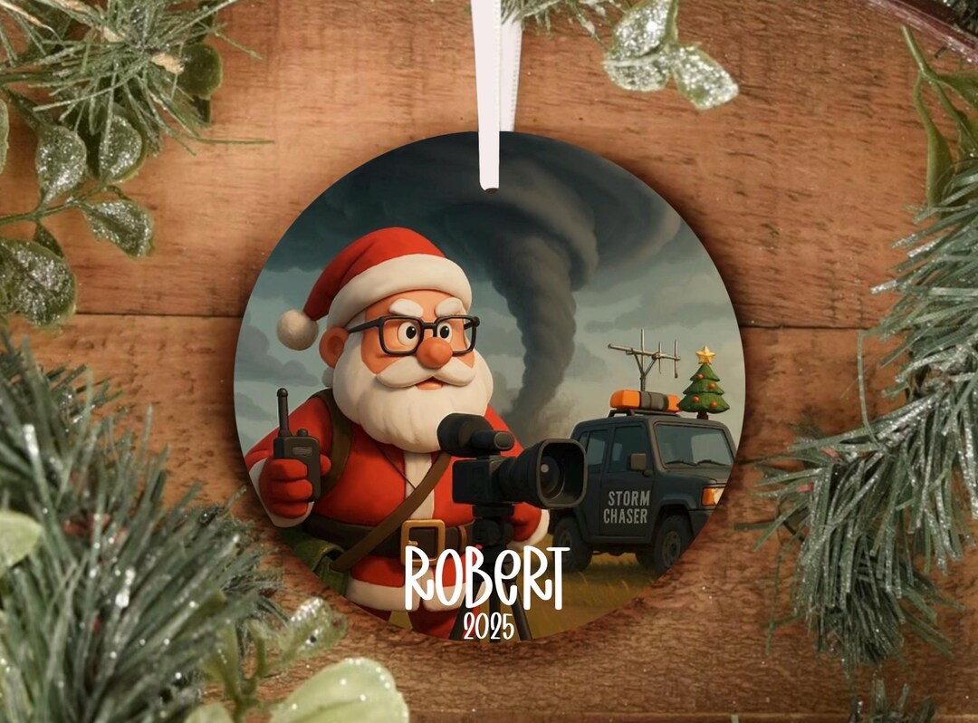 Meteorologist Ornament – Tornado Santa Weather Geek Christmas Decor ...