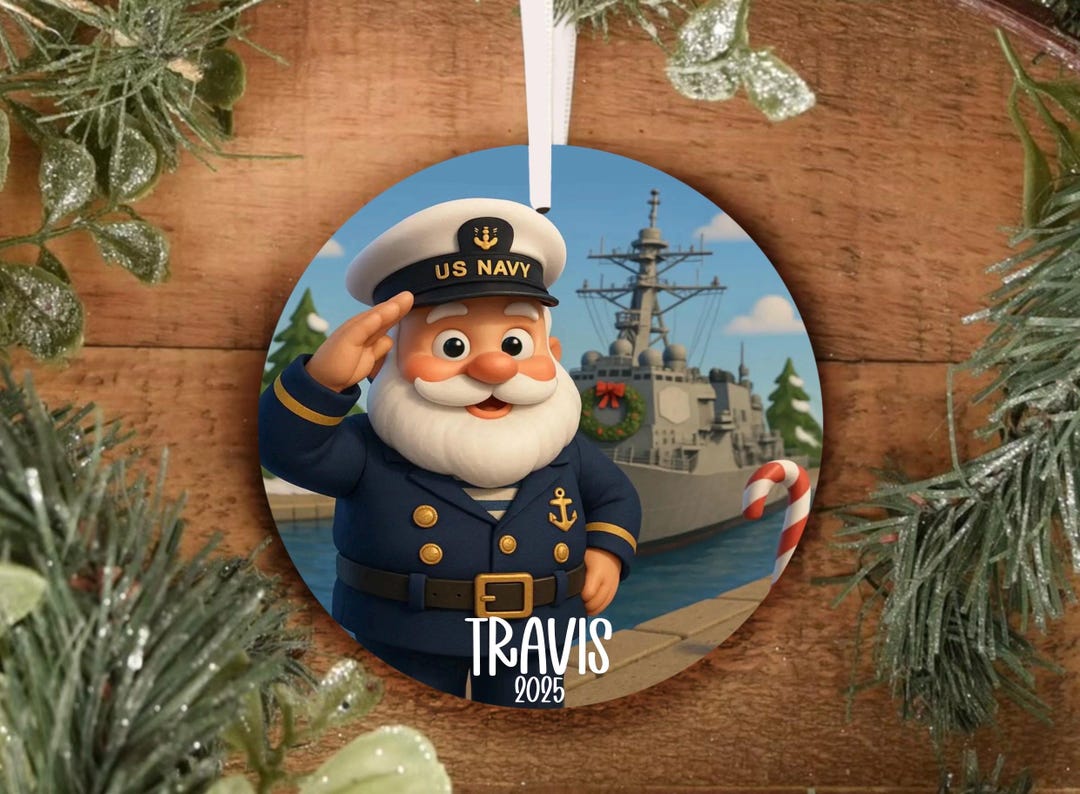 Military Naval Christmas Ornament Santa – Sailor Personalized Holiday ...