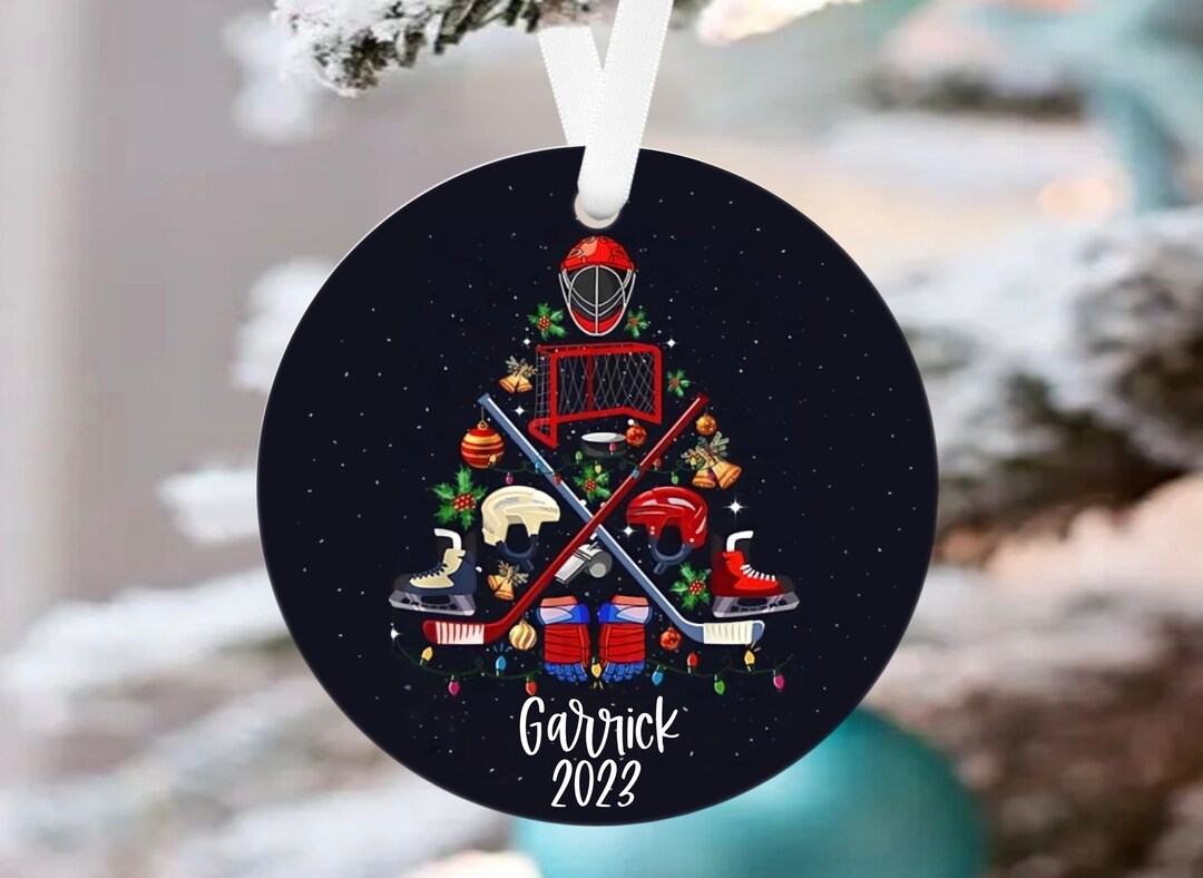 Hockey Tree Christmas Ornament, Personalized Ornament, Personalized ...