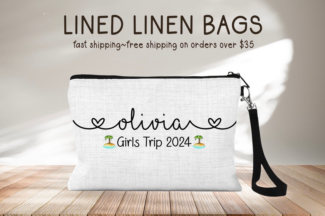 Girls Island Trip Cosmetic Bag, Girls Weekend Makeup Bag, Toiletry Bag ...