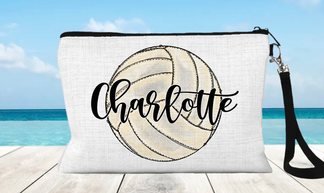 Volleyball Cosmetic Bag, Personalized Volleyball Make up Bag, Custom ...