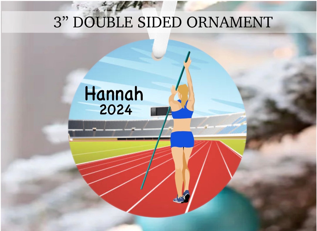 Personalized Girls Track and Field Pole Vault Christmas Ornament ...
