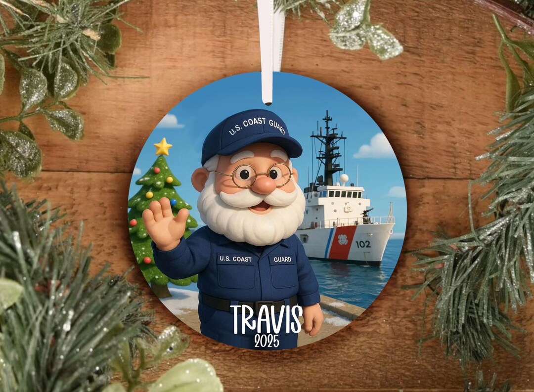 Coast Guard Christmas Ornament Santa – Guardian Personalized Holiday ...
