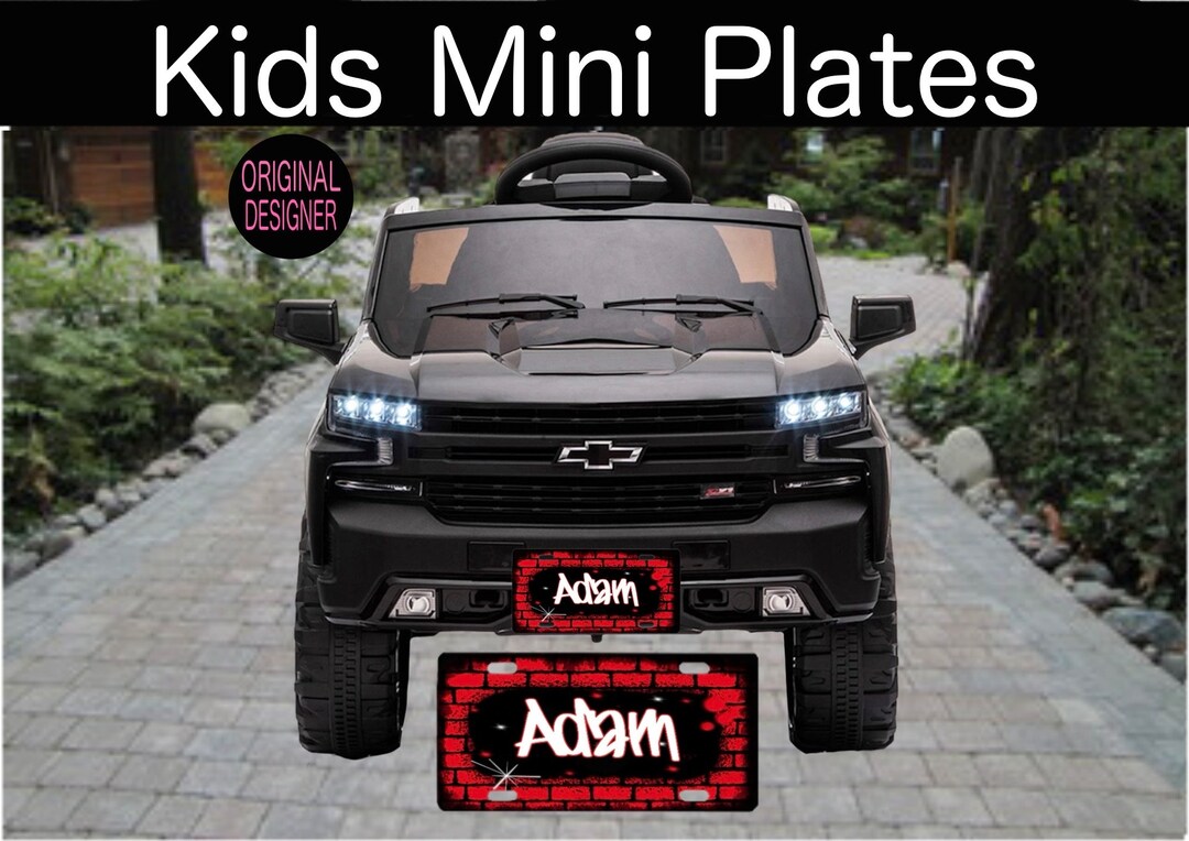Name Red Brick Mini License Plate, Kids License Plate, Custom License ...