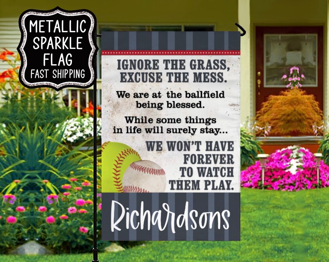 At the Ballpark Baseball Softball Flag, Welcome Personalized Flag ...