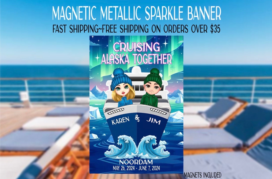 Cruise Magnet Alaska Couples Sign Banner Flag, Cruise Door Decoration ...