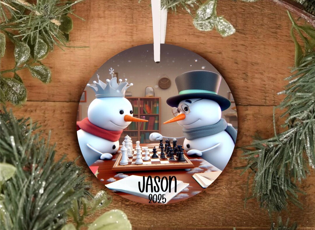 Personalized Snowman Chess Ornament, Chess Christmas Ornament ...
