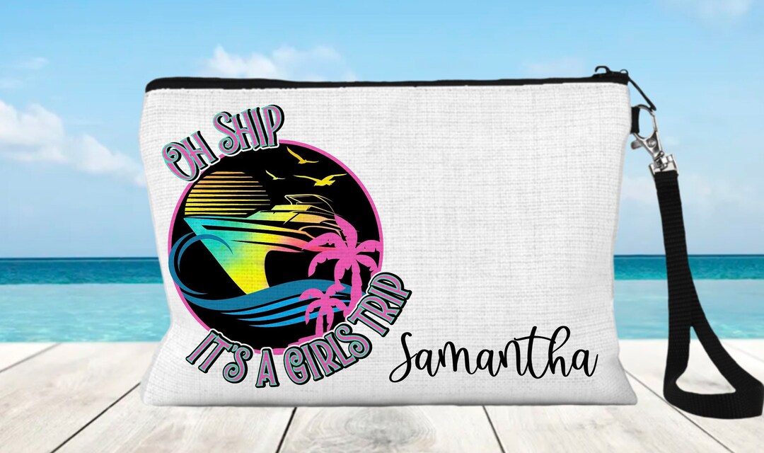 Personalized Girls Trip Cruise Cosmetic Bag, Girls Vacation Gift ...