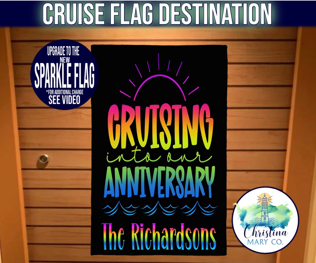 Cruise Magnet Anniversary Sign Banner Flag, Cruise Door Decoration ...