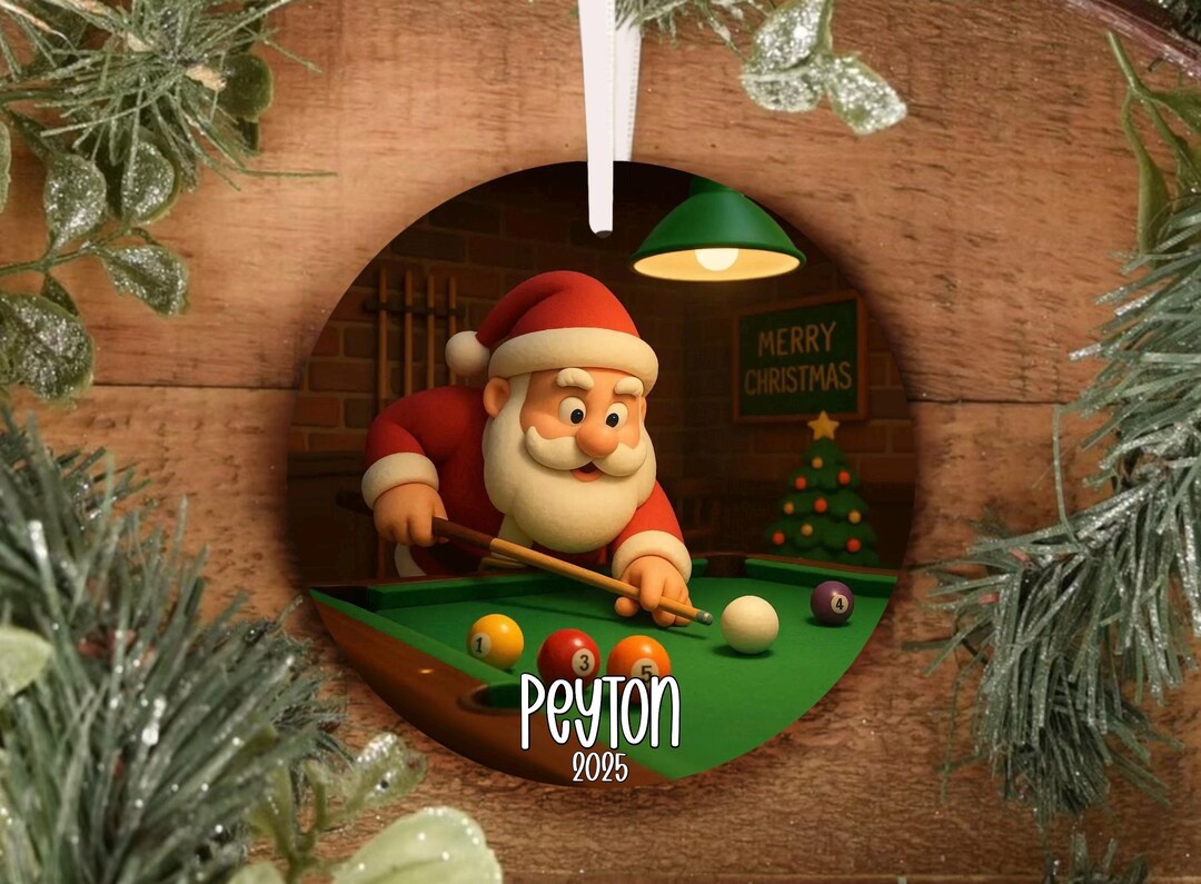 Billiards Christmas Ornament Santa – Pool Player Holiday Gift for Game ...