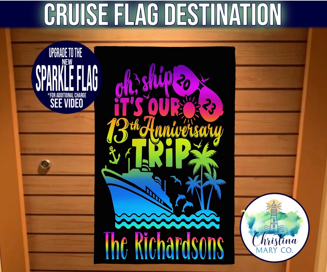 Cruise Magnet Anniversary Sign Banner Flag, Cruise Door Decoration ...
