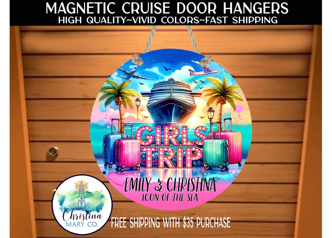 Girls Trip Cruise Door Magnetic Sign, Magnetic Cruise Door Sign ...