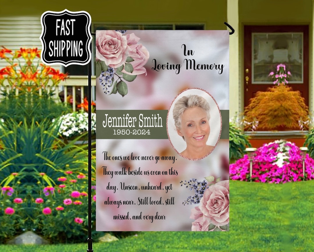 Floral Picture Memorial Garden Flag, Cemetery Flag, Sympathy Flag ...