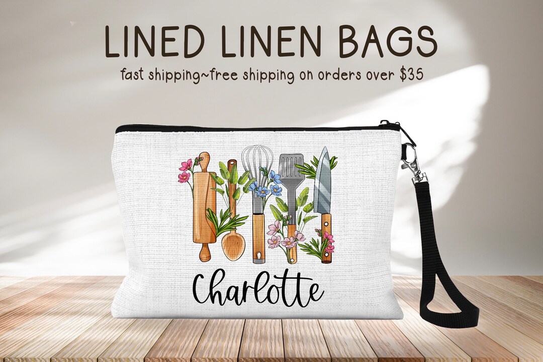 Personalized Cook Bag, Personalized Chef Toiletry Bag, Recipe Bag Gift ...