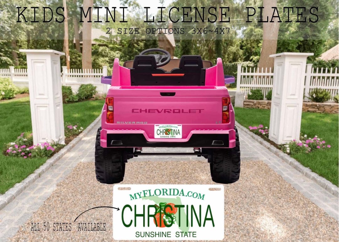 Personalized State Mini License Plate: Kids Car, Bike, Power Wheels - Etsy