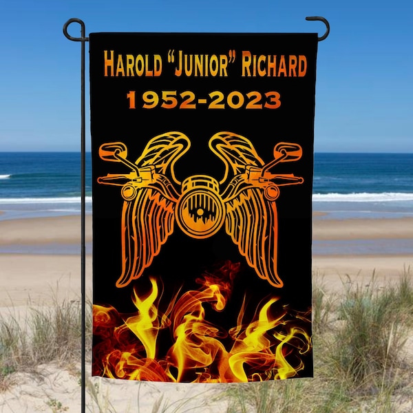 Motorcycle Memorial Garden Flag - Etsy