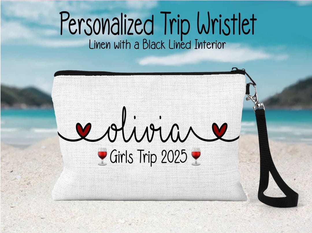 Girls Wine Trip Cosmetic Bag, Girls Weekend Makeup Bag, Toiletry Bag ...